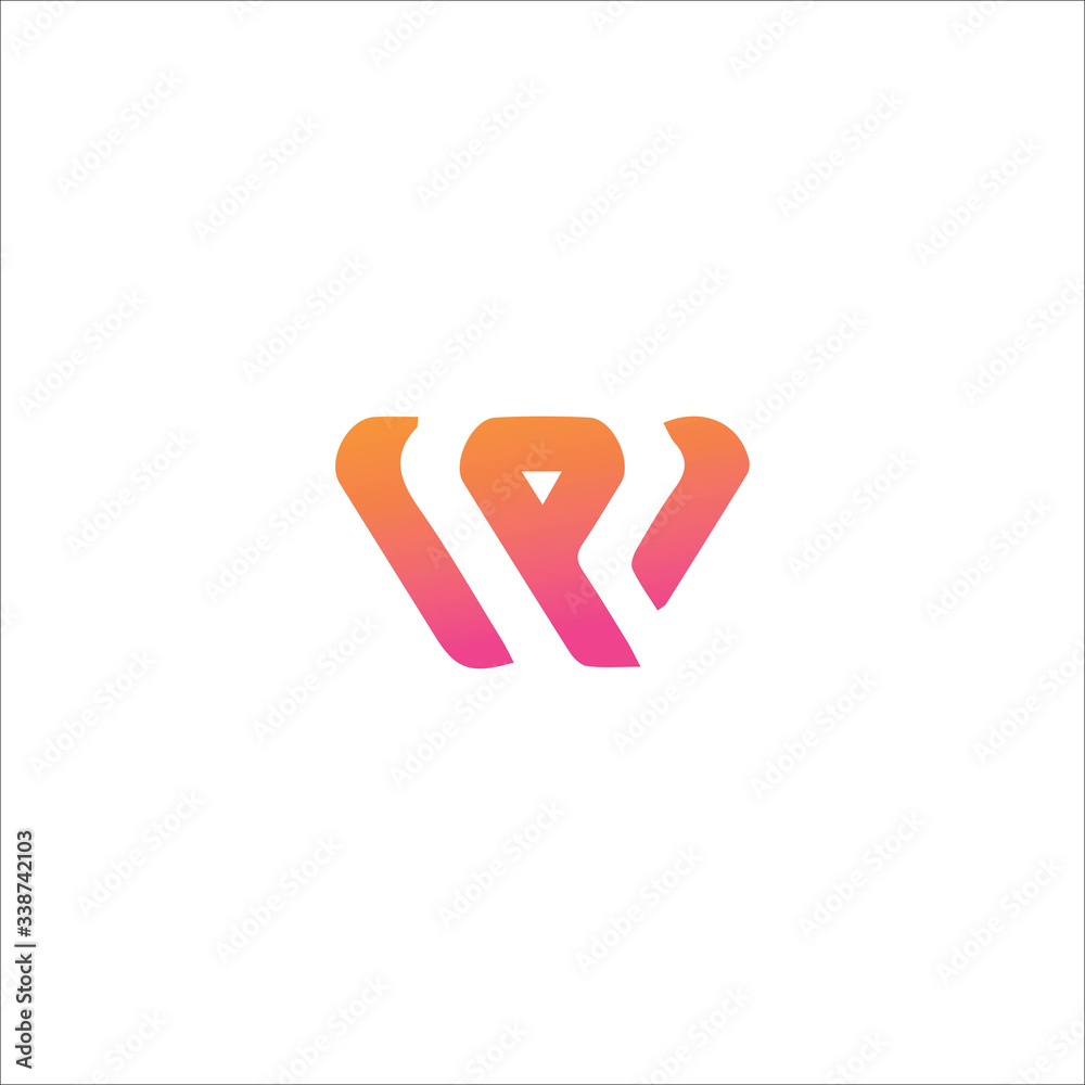 Initial letter wp logo or pw logo vector design templates Stock Vector ...