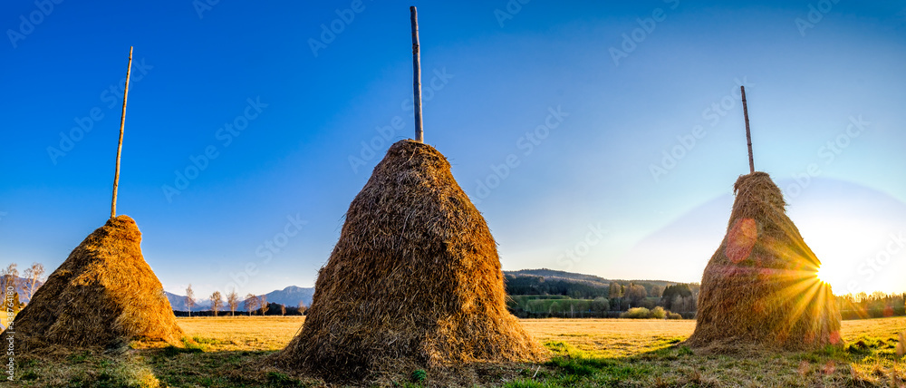 typical old hay stacks Stock Photo | Adobe Stock