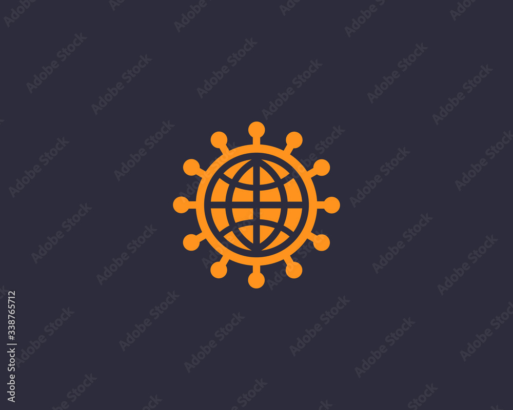 Covid 19 pandemic global warning, coronavirus symbol logo icon vector ...