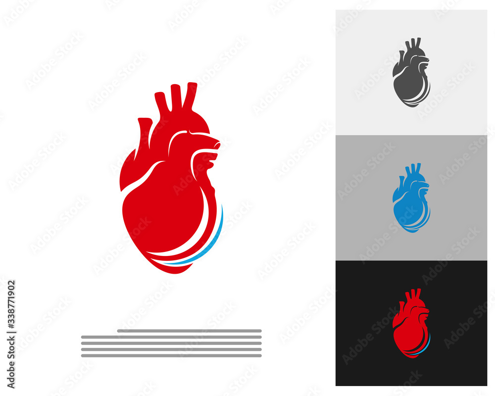 Human Heart logo vector template, Creative Human Heart logo design ...