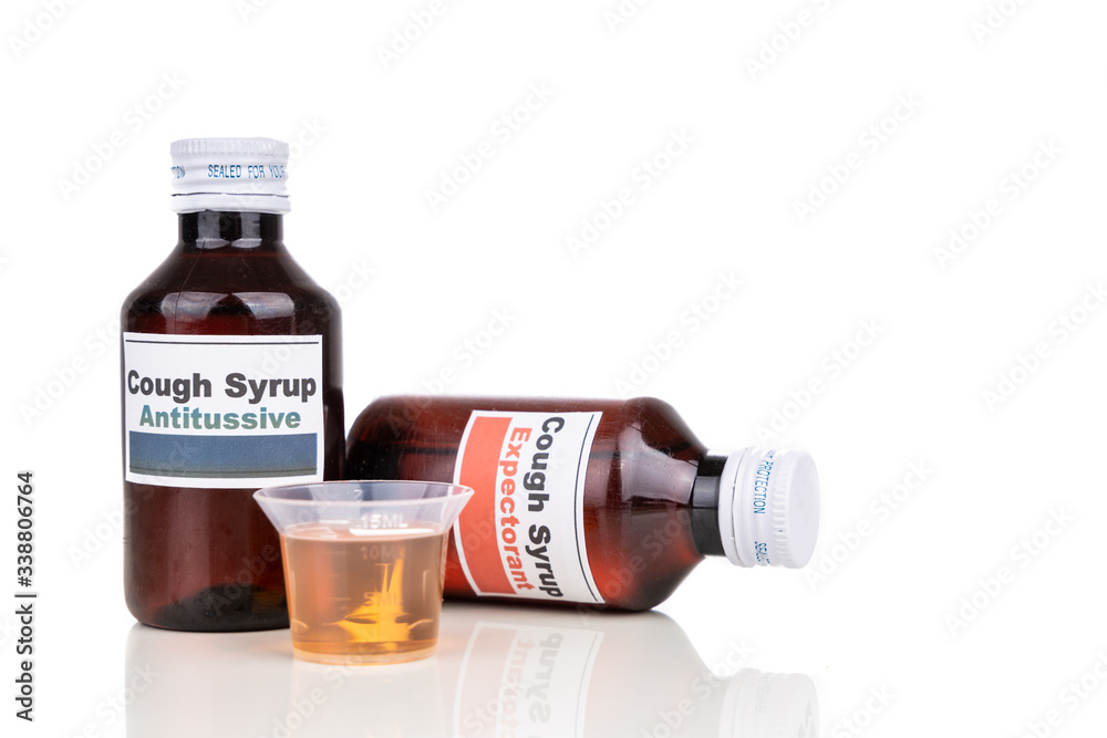 Antitussive and expectorant cough mixture is prescribed as medication ...