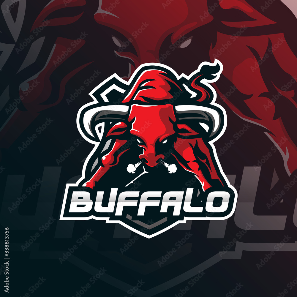 buffalo mascot logo design vector with modern illustration concept ...
