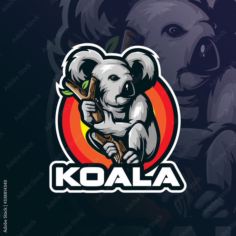 koala mascot logo design vector with modern illustration concept style ...