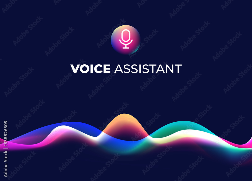 Voice assistant concept page. Personal mobile voice recognition ...