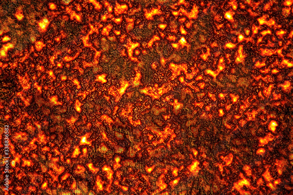 The texture of the hot lava. Red yellow trendy background. Hot stones ...