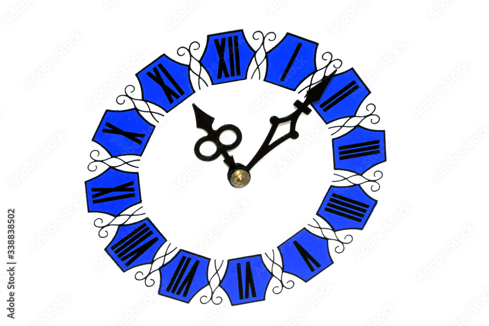 White clock with Roman numerals Stock Photo | Adobe Stock