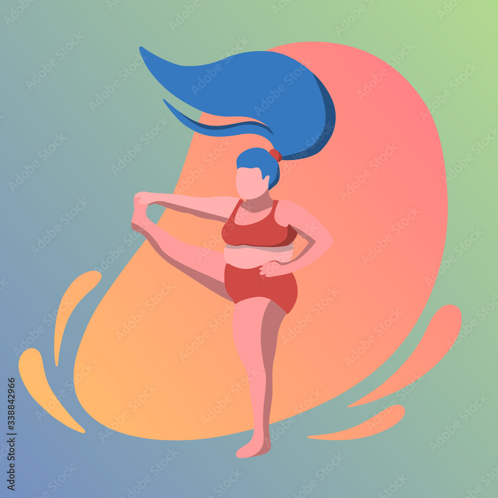 easy yoga poses. plus-size girl doing yoga poses. my body is my ...