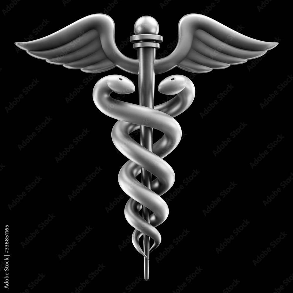 Caduceus Emblem. A symbol of ancient greek god Hermes, which is formed ...
