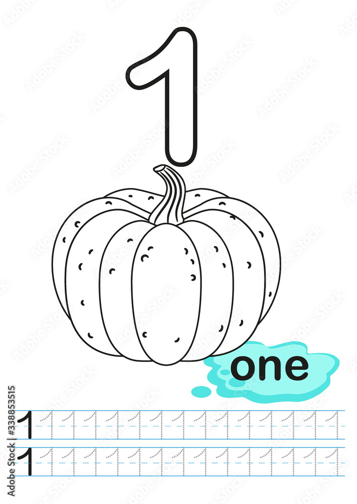Vector coloring printable worksheet for kindergarten and preschool ...