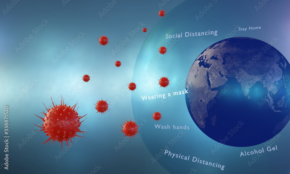 Protect covid-19 coronavirus concept by social distancing change to ...