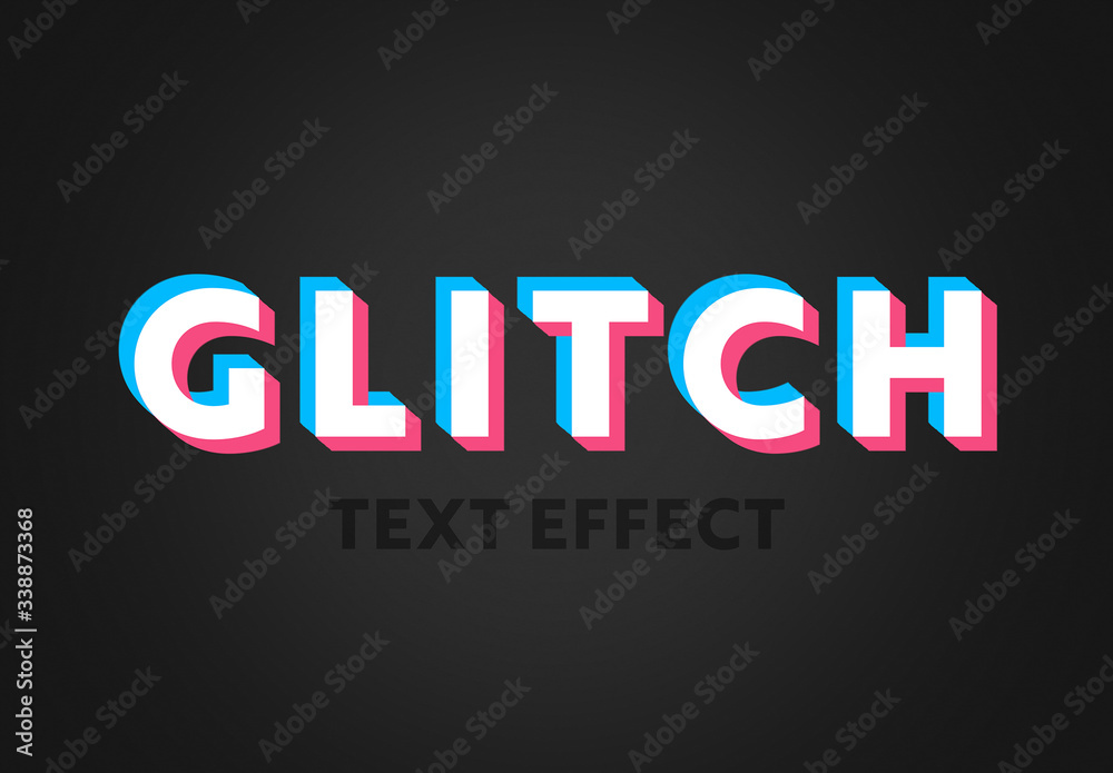 Glitch Text Effect Mockup Stock Template | Adobe Stock