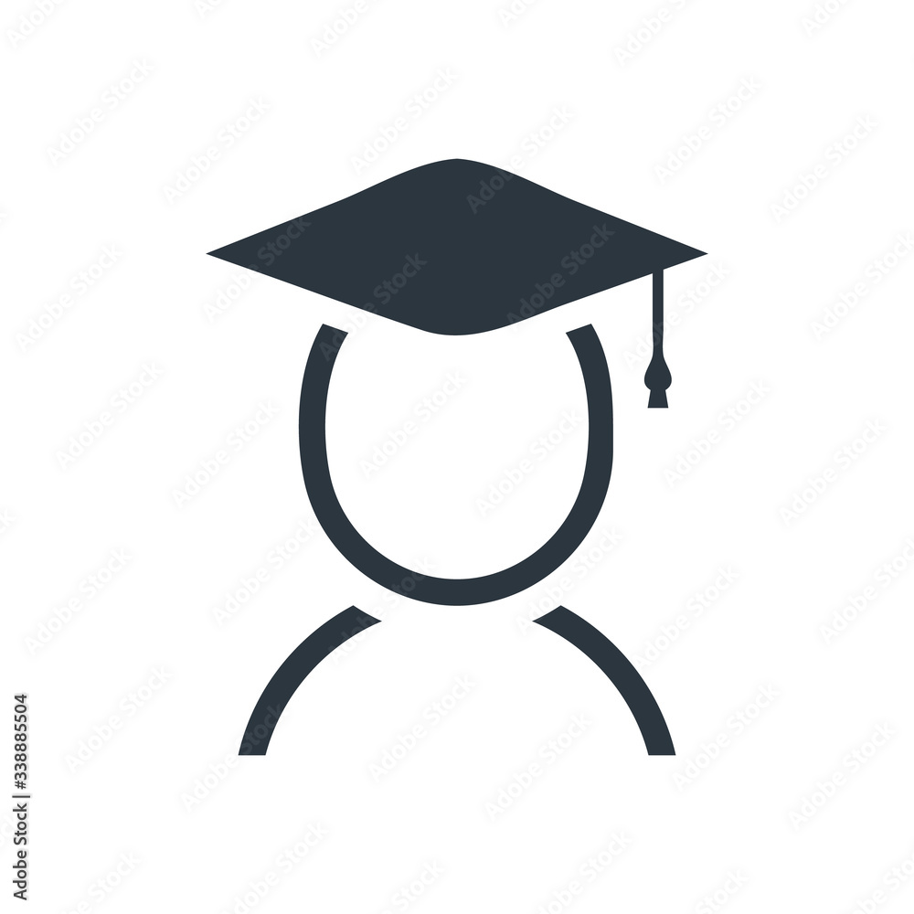 student with graduation cap icon vector Stock Vector | Adobe Stock