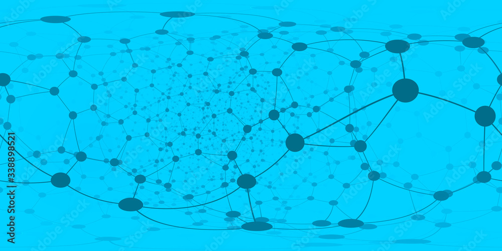 360 degree lattice structure of crystal. Panorama, environment 360 ...