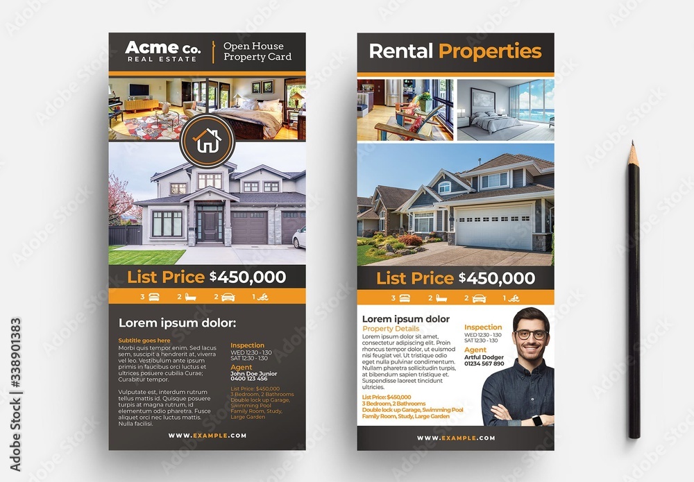 Real Estate Card Layout Stock Template | Adobe Stock