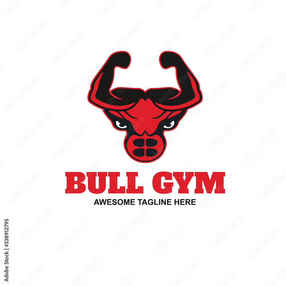 Bull GYM Logo Vector Icon Template. Fitness Logo Design Element ...
