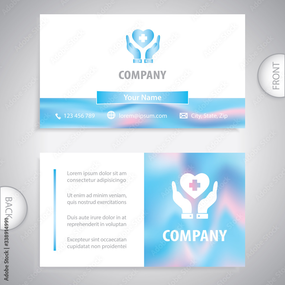 business card - medical & health care symbols - medicine illustrations ...