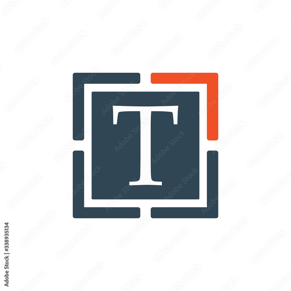 vector geometric square frame letter T logo.Template to design logos ...