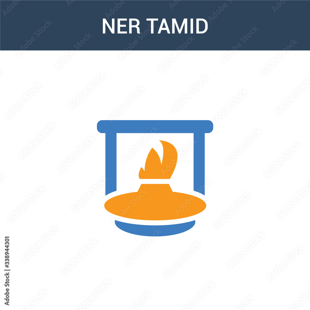 Vecteur Stock two colored Ner Tamid concept vector icon. 2 color Ner ...