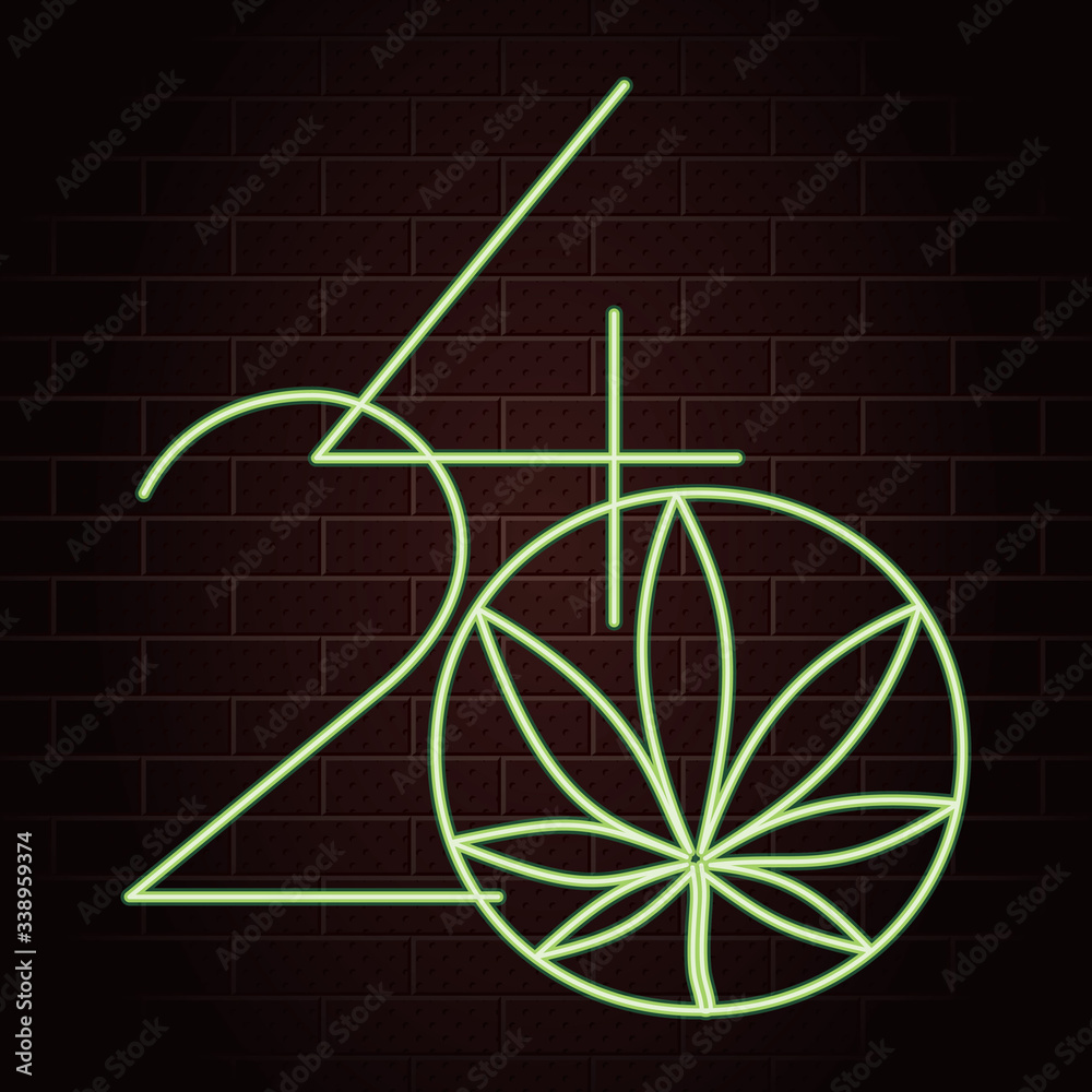 420 Cannabis Culture Logo with Marijuana Leaf Shape and Numerals ...
