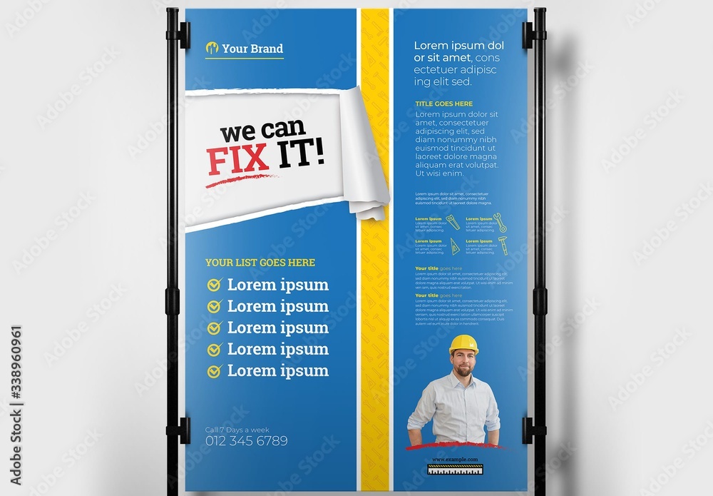 Handyman Banner or Poster Layout Stock Template | Adobe Stock
