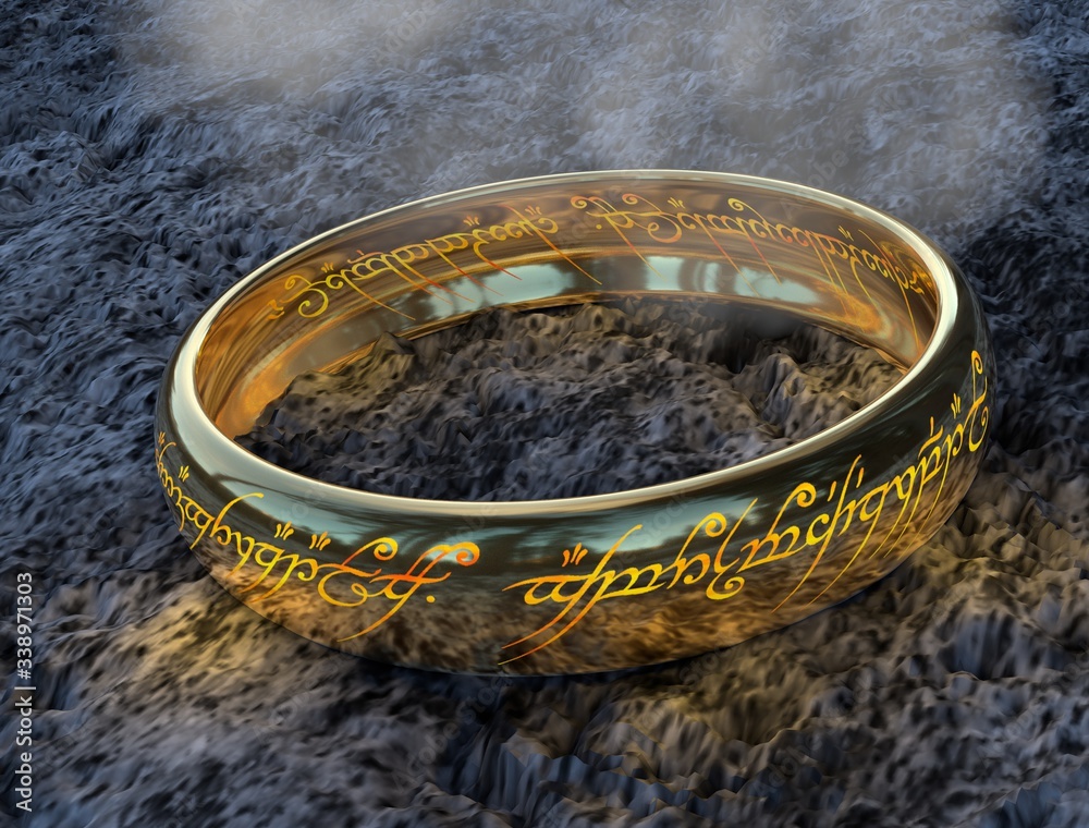 3d Render. Interesting ring model. Modern background for your banner ...