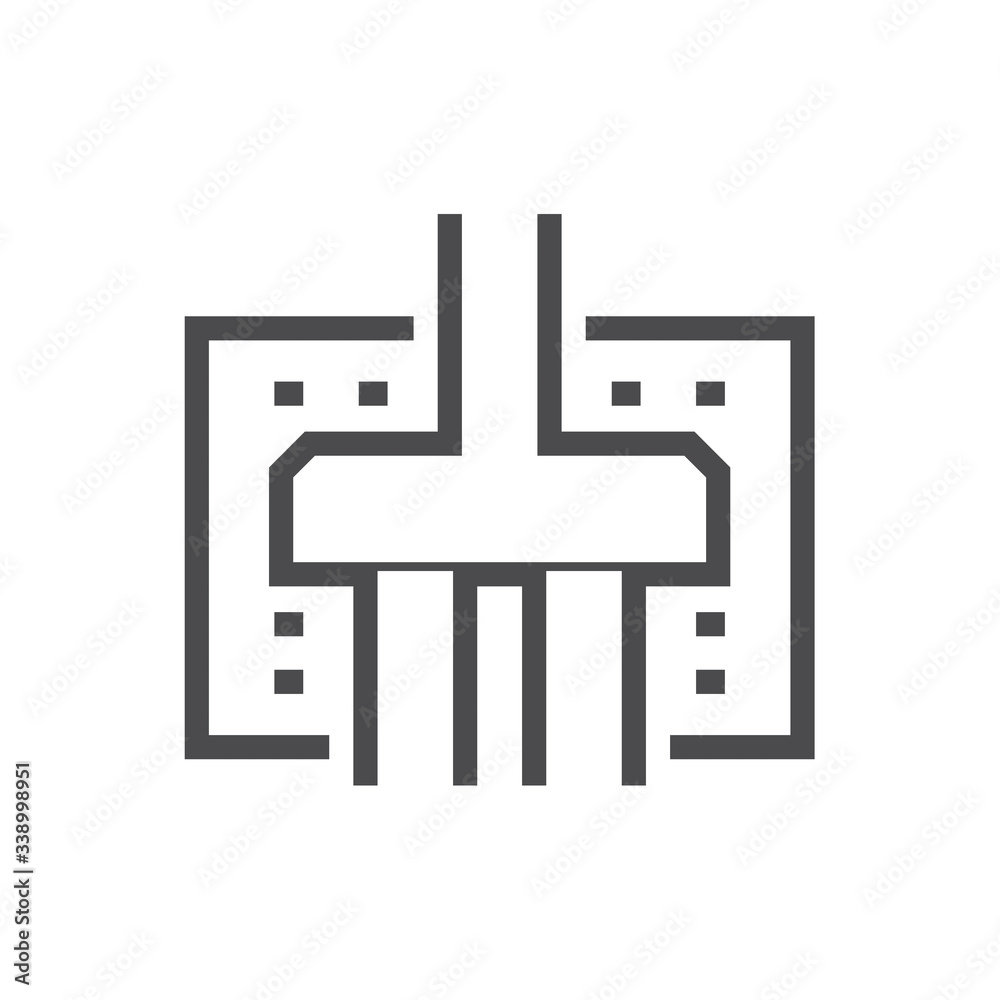 Foundation or footing at cross section view vector icon. Shallow and ...