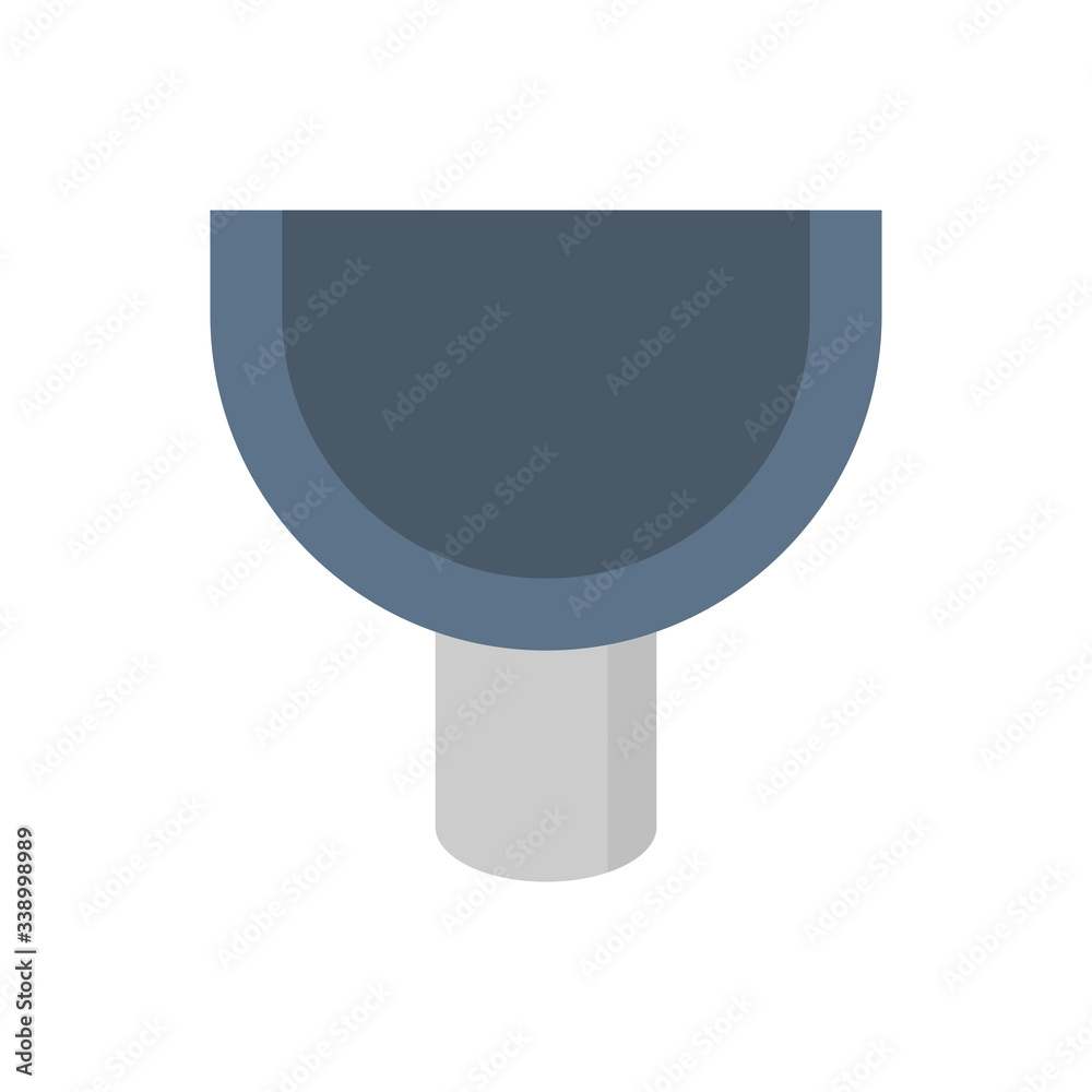 Gutter vector icon with half round shape. Also called rain gutter or ...