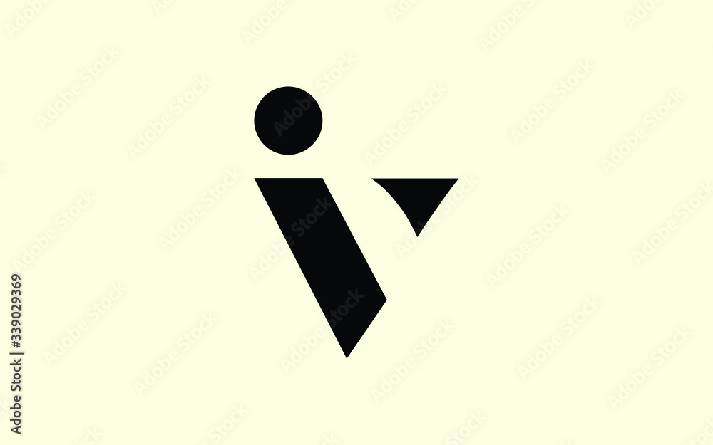 iv or vi and i or v lowercase Letter Initial Logo Design, Vector ...