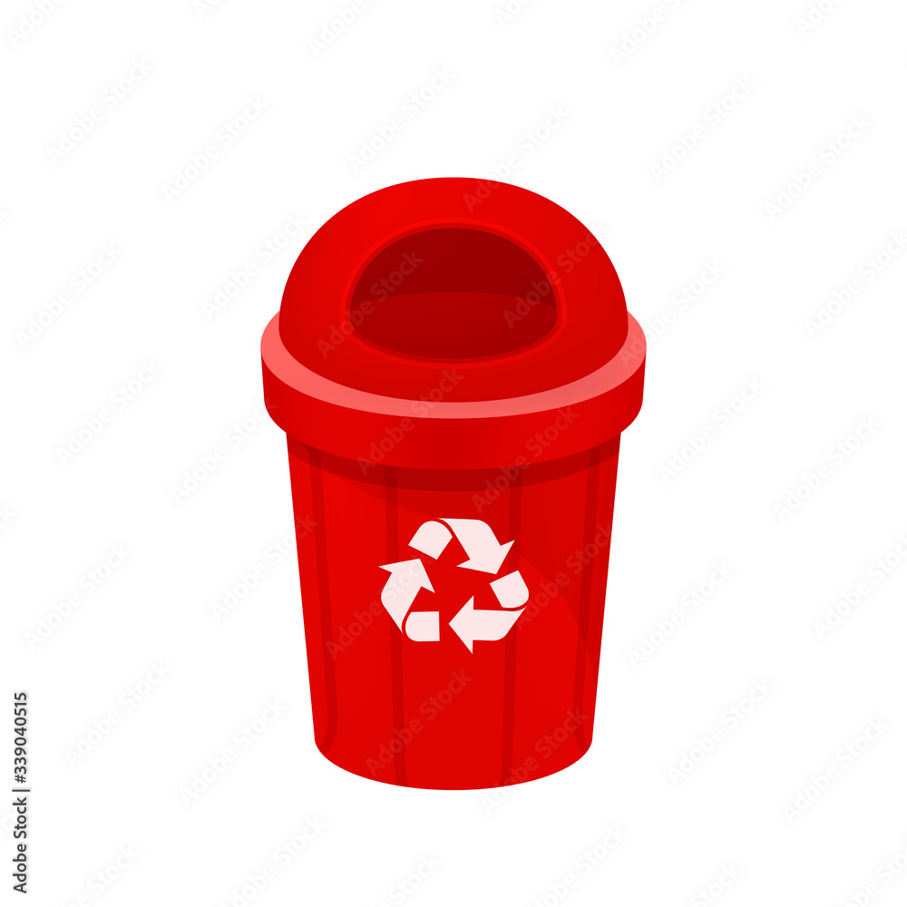 red bin isolated on white background, clip art of recycle bin small ...