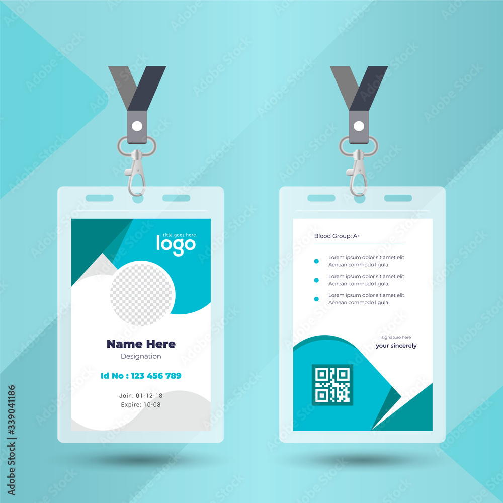 Modern ID Card Design Template. Identity badge With Photo Placeholder ...