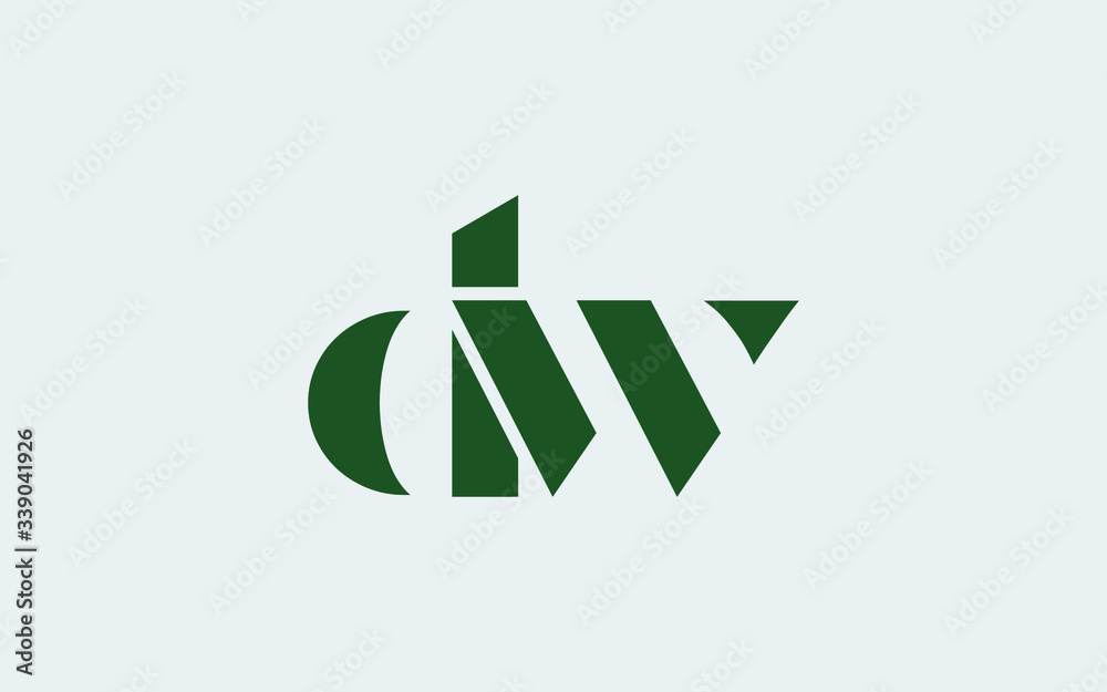 dw or wd and d or w lowercase Letter Initial Logo Design, Vector ...