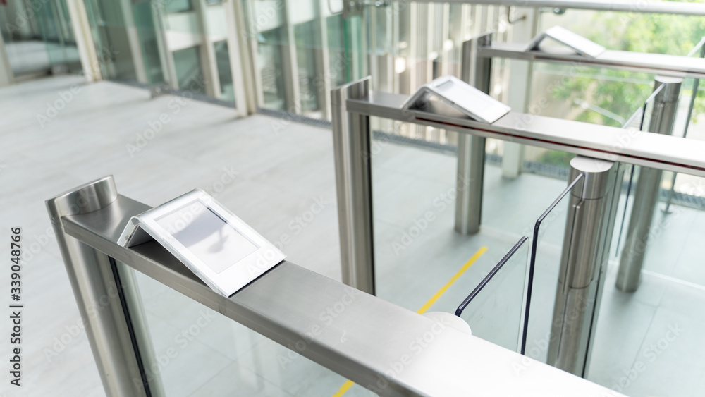 security at an entrance gate for key card access control smart office ...
