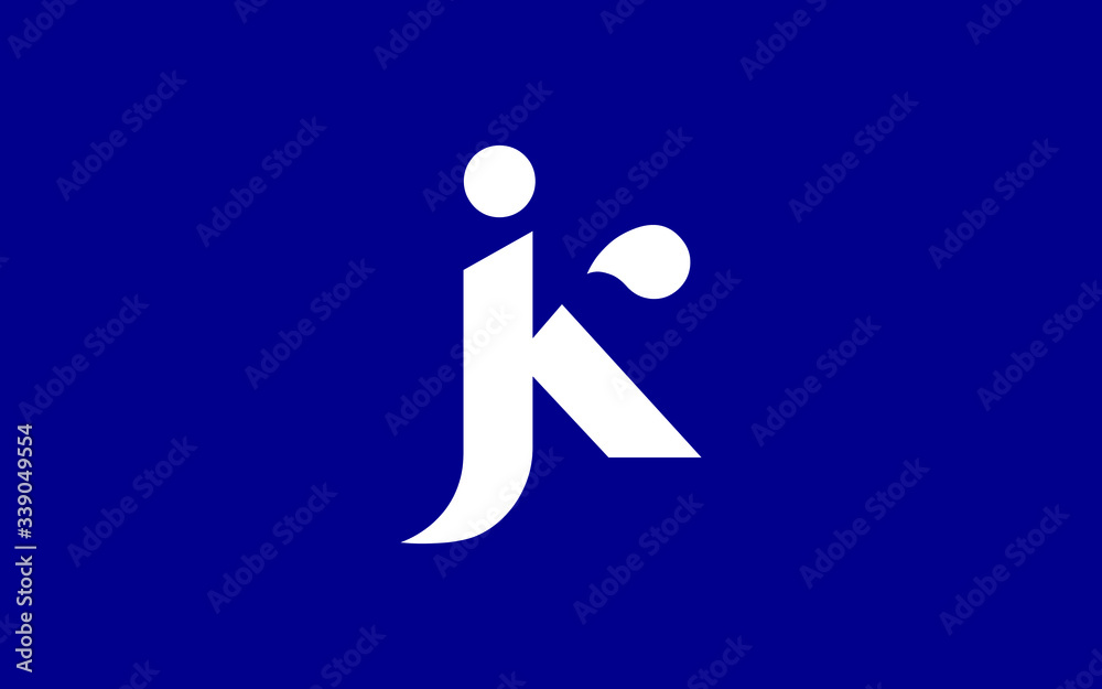 jk or kj and j or k lowercase Letter Initial Logo Design, Vector ...