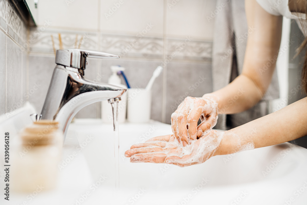 Antiseptic hand washing procedure with soap and water.Decontamination ...