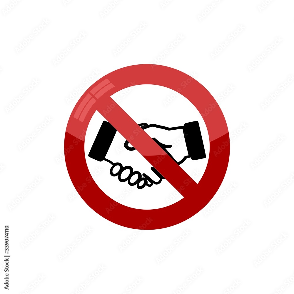 No Handshake icon. No dealing. No collaboration sign isolated on white ...