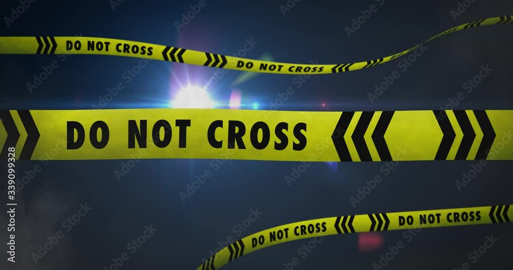 Do Not Cross black and yellow stripes set. Police line warning tapes ...