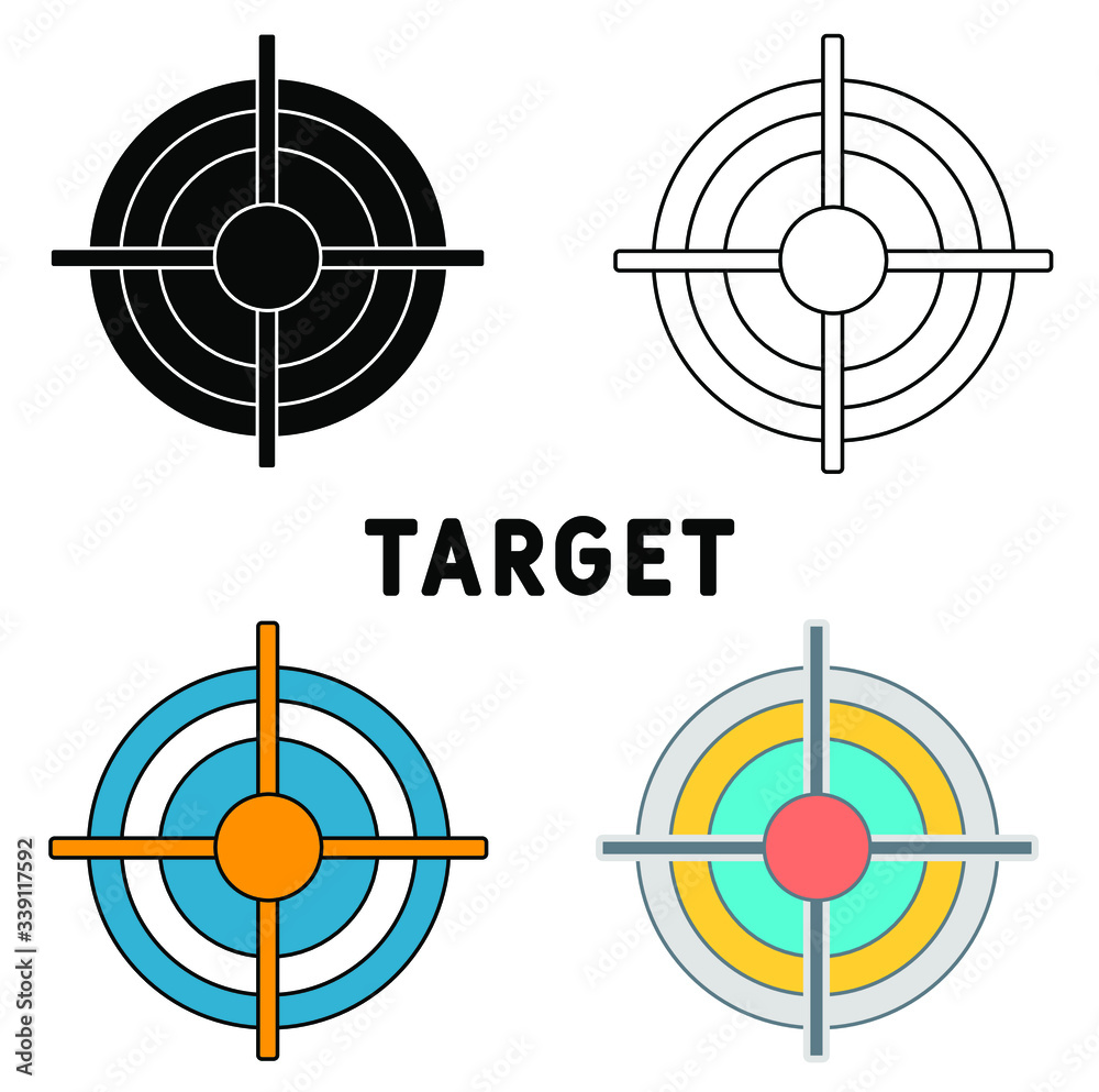 Target icon. Outline filled creative elemet from business icons ...