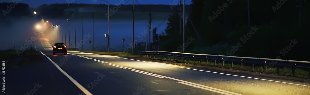 view of car in traffic jam / rear view of the landscape from window in ...