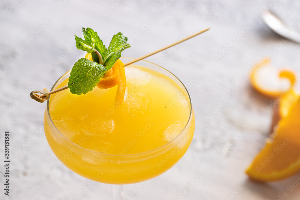 Famous Spanish drink Agua de Valencia, mix of cava, orange juice, vodka ...