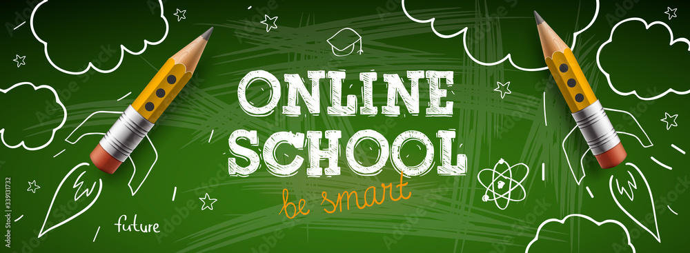 Online School. Digital internet tutorials and courses, online education ...