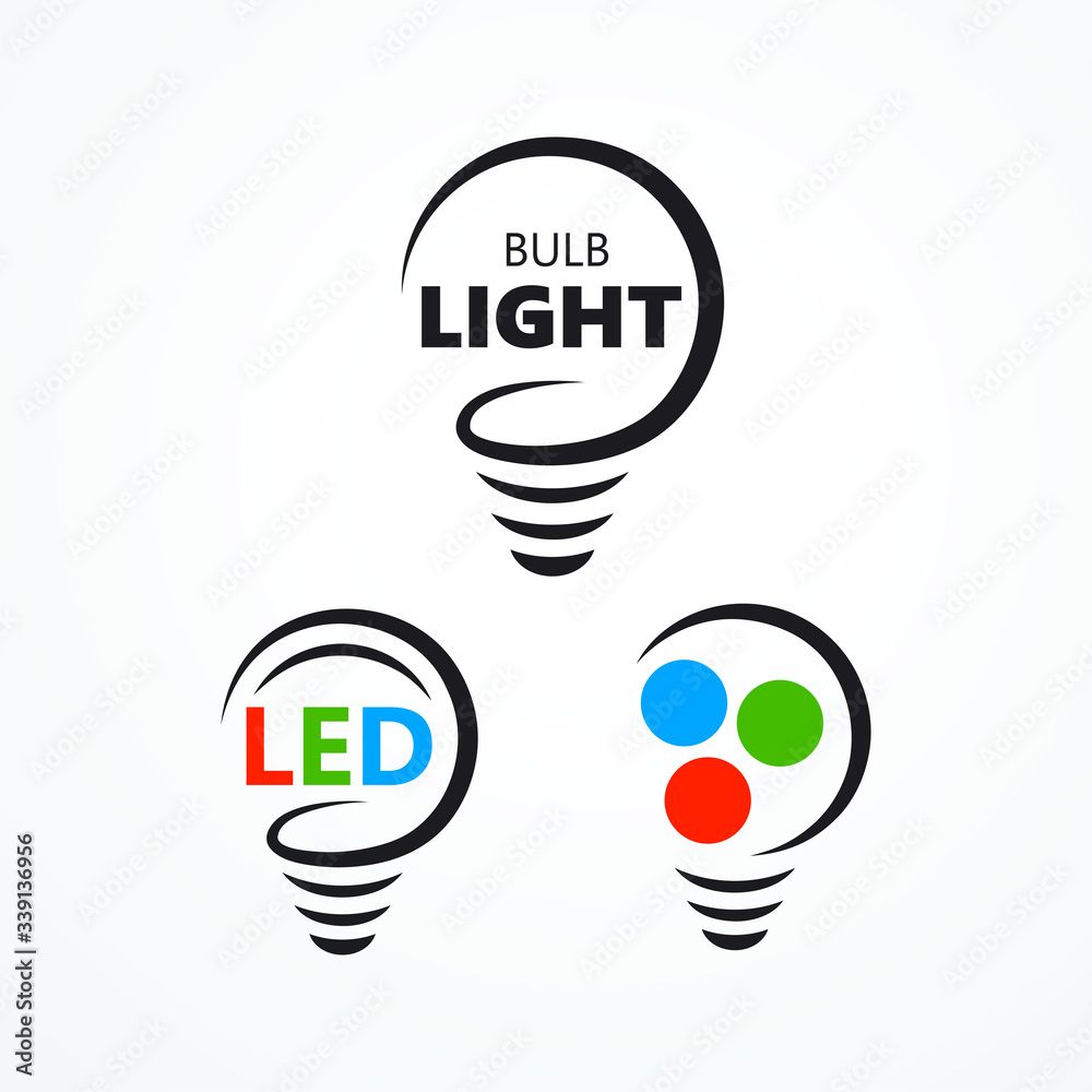 Lightbuld silhouette lamp led rgb logo symbol icon Stock Vector | Adobe ...