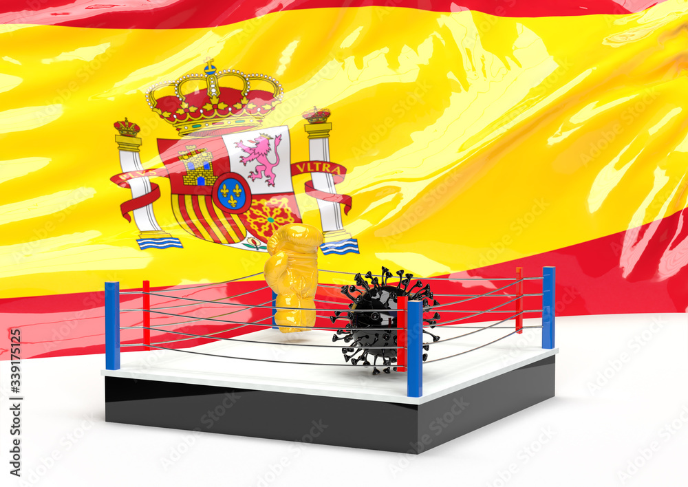 3d Boxing glove and 3d coronavirus covid19 are getting ready to fight ...