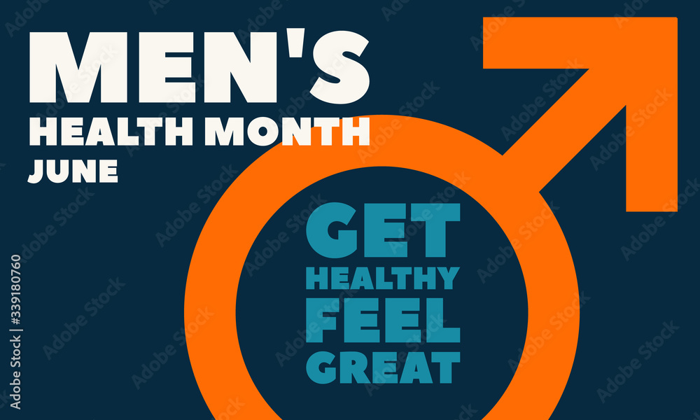 Men's Health Month in June. Poster, card, banner, background design ...