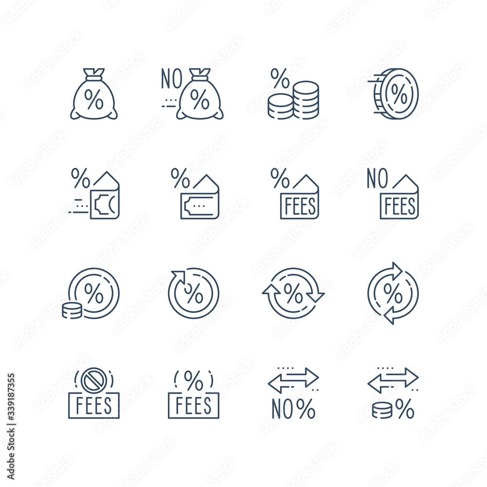 No fees sign, zero commission, low percentage payment, deposit or ...