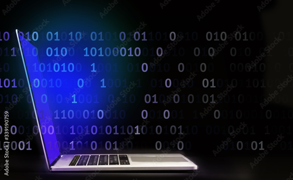 Information Technology Computer Overload, Binary Data Number Coming Out ...