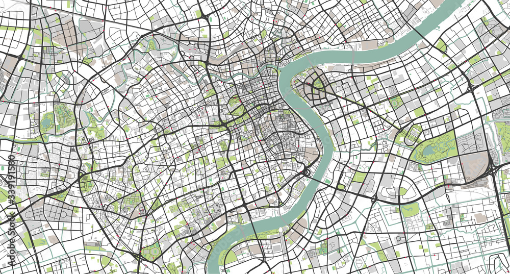 Poster Detailed map of Shanghai, China – Wall Art | UkPosters