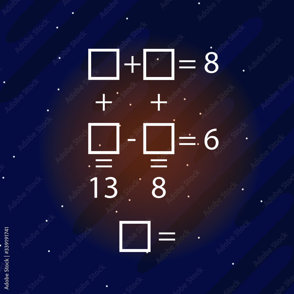 logic puzzles. Riddles for children and adults. Space background ...