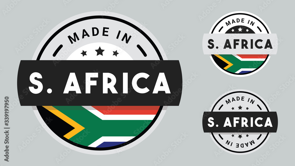 Made in South Africa collection for label, stickers, badge or icon with ...