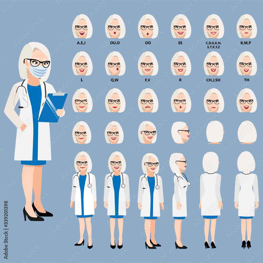 Cartoon character with professional doctor in smart uniform for ...