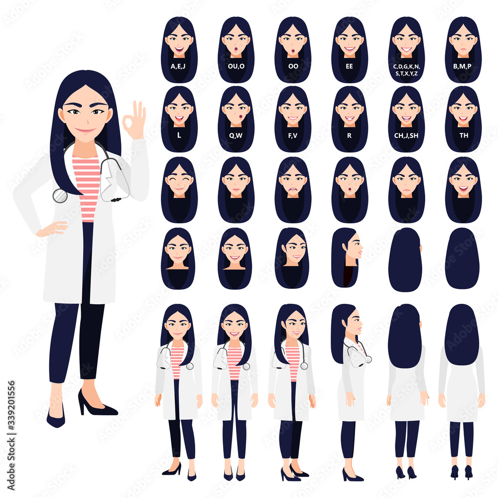 Cartoon character with professional doctor in smart uniform for ...